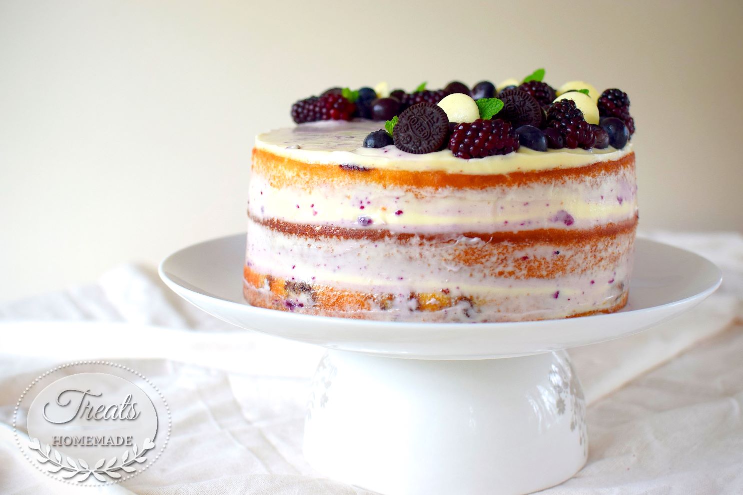 Lemon and Blueberry Layer Cake - Treats Homemade