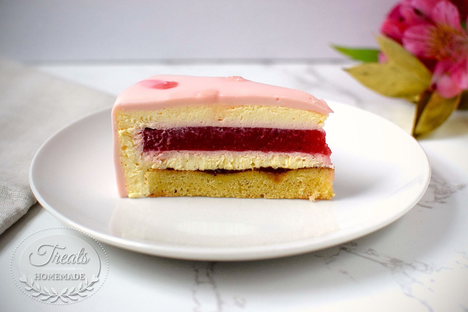 Strawberry & Vanilla Entremet - Treats Homemade